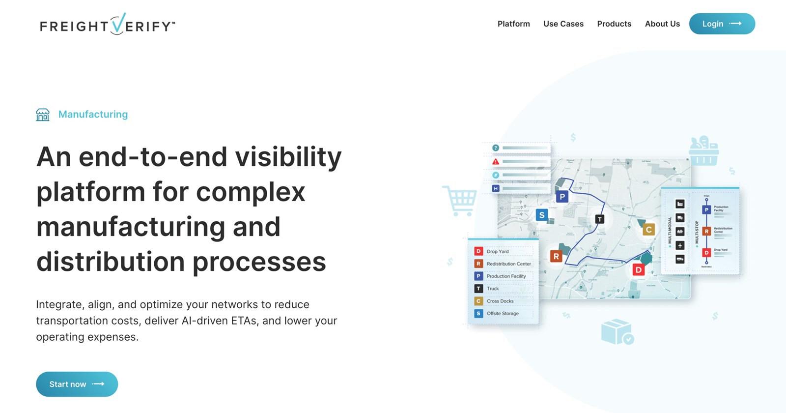 Real-time transportation visibility supply chain RTTV for manufacturing FreightVerify